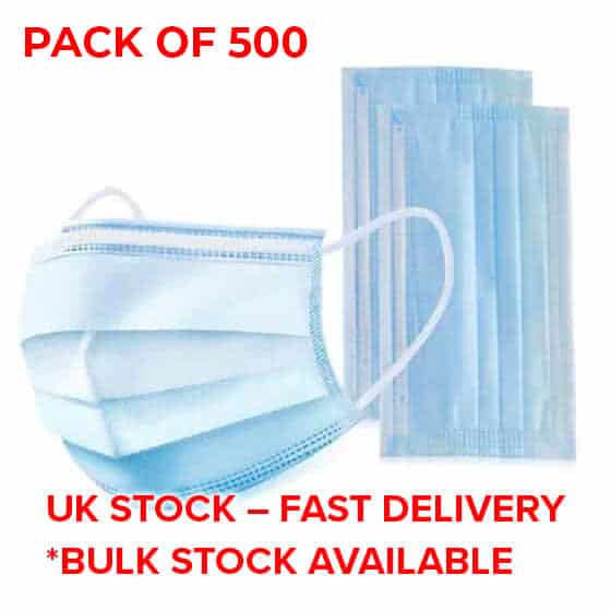 500x Surgical Grade Face Mask CE – 3 Ply Ear Loop Infection Control ...